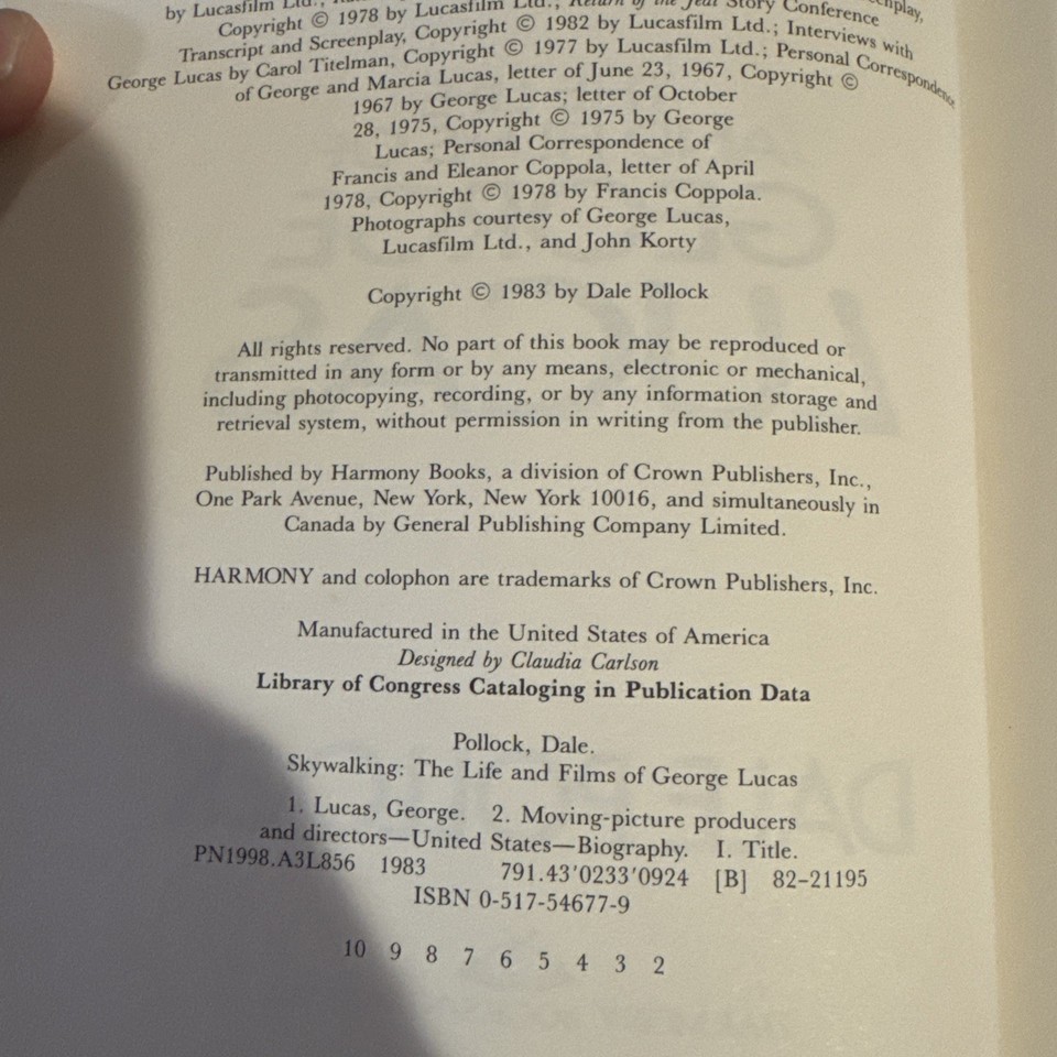 Skywalking: The Life and Films of George Lucas Dale Pollock 1st Ed ...