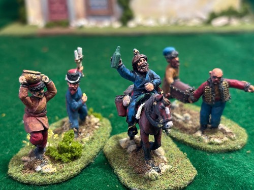 28MM NAPOLEONIC COSSACKS LOOTING FIVE MINIATURES PAINTED EUREKA!! | eBay
