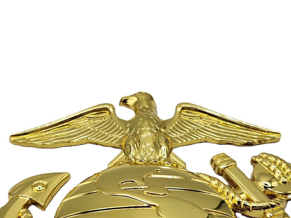 U.S. Marine Corps EGA Gold Metal Auto Emblem 3.25 X 3.25 in (Licensed ...