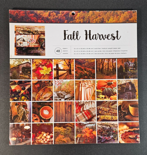 USED American Crafts Fall Harvest 24 Designs Paper Pad Cardstock 12x12 ...