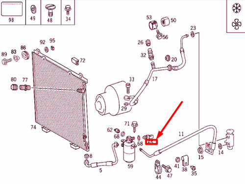 NEW MERCEDES-BENZ E W210 A/C REFRIGERANT TEMPERATURE SENSOR A2108300072 ...