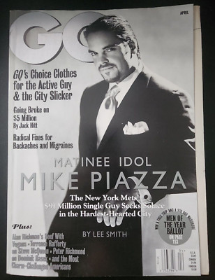 GQ MAGAZINE APRIL 1999 Mike Piazza Matinee Idol New York Mets No Label ...