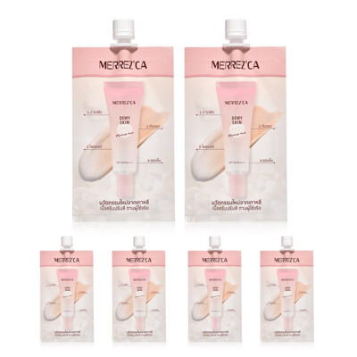 6x Merrezca Dewy Skin Makeup Base SPF 50 PA+++ 4in1 Foundation Primer ...