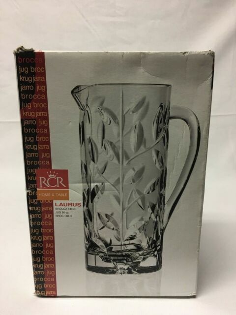 RCR Leaded Crystal Brocca Jug 50 Oz. Laurus Pitcher Italy for sale ...