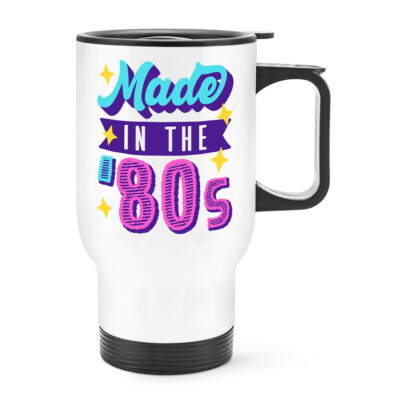 Hergestellt IN Der 80s Reise Becher Tasse Griff 'Born '1980 Geburtstag ...