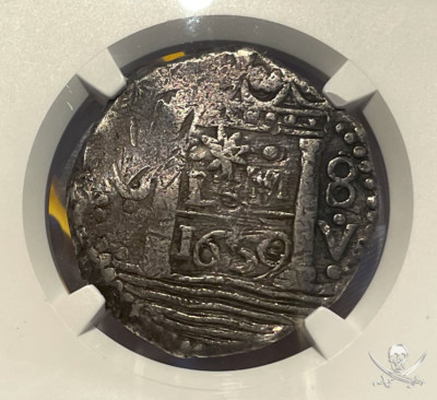 JUPITER w/ COA WRECK STAR LIMA PERU 1659 NGC 25 8 Reales PIRATE SILVER ...