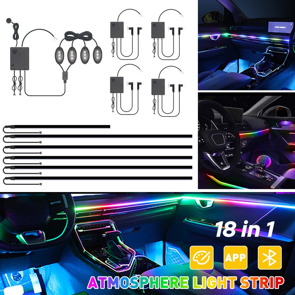 RGB Symphony Car Atmosphere LED Interior Acrylic Guide Fiber Ambient ...