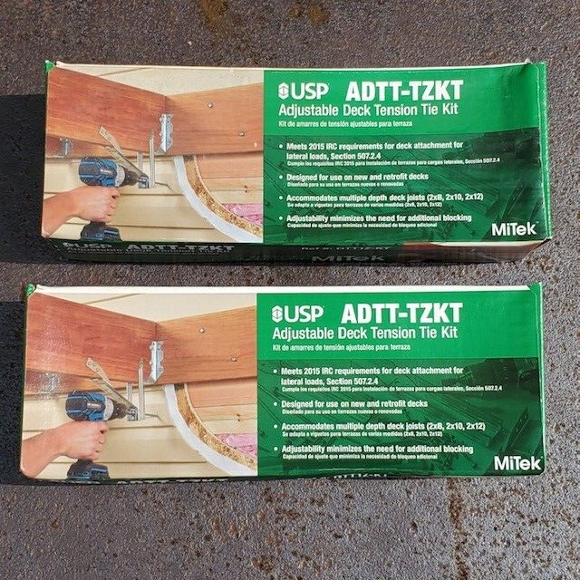 *2PACK* MiTek Steel Adjustable Deck Tension Tie Kit DTT1Z-KT | eBay