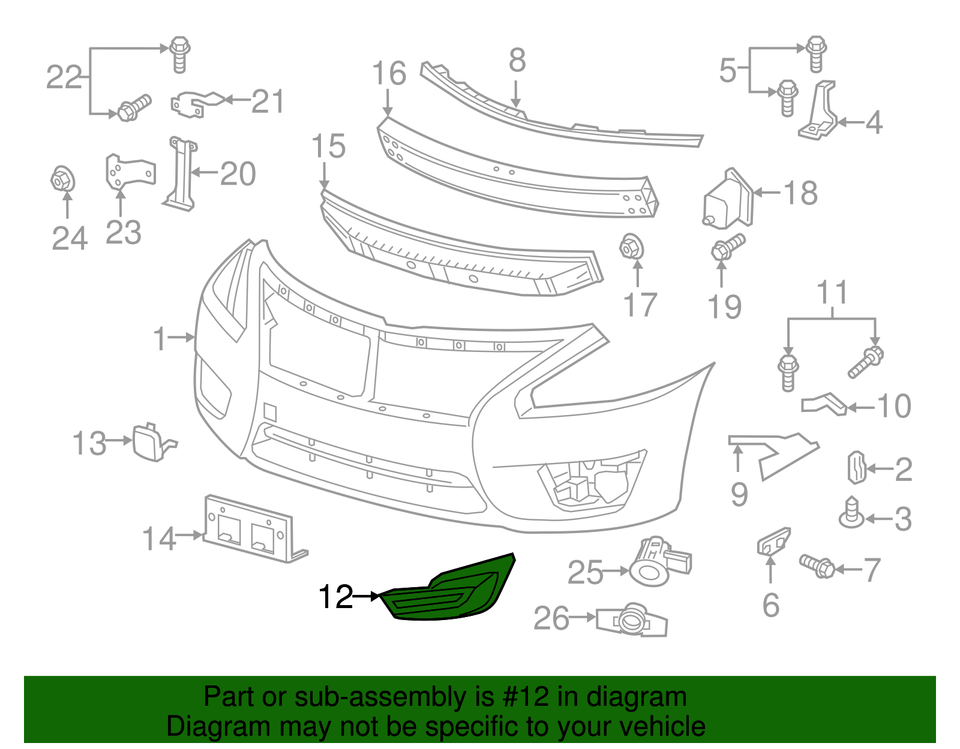 OEM NEW Front Left Driver's Fog Light Turn Lamp Cover Bezel Altima ...