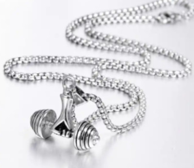 Plated Barbell Gym Weightlifting Exercise Hand Dumbbell Pendant ...