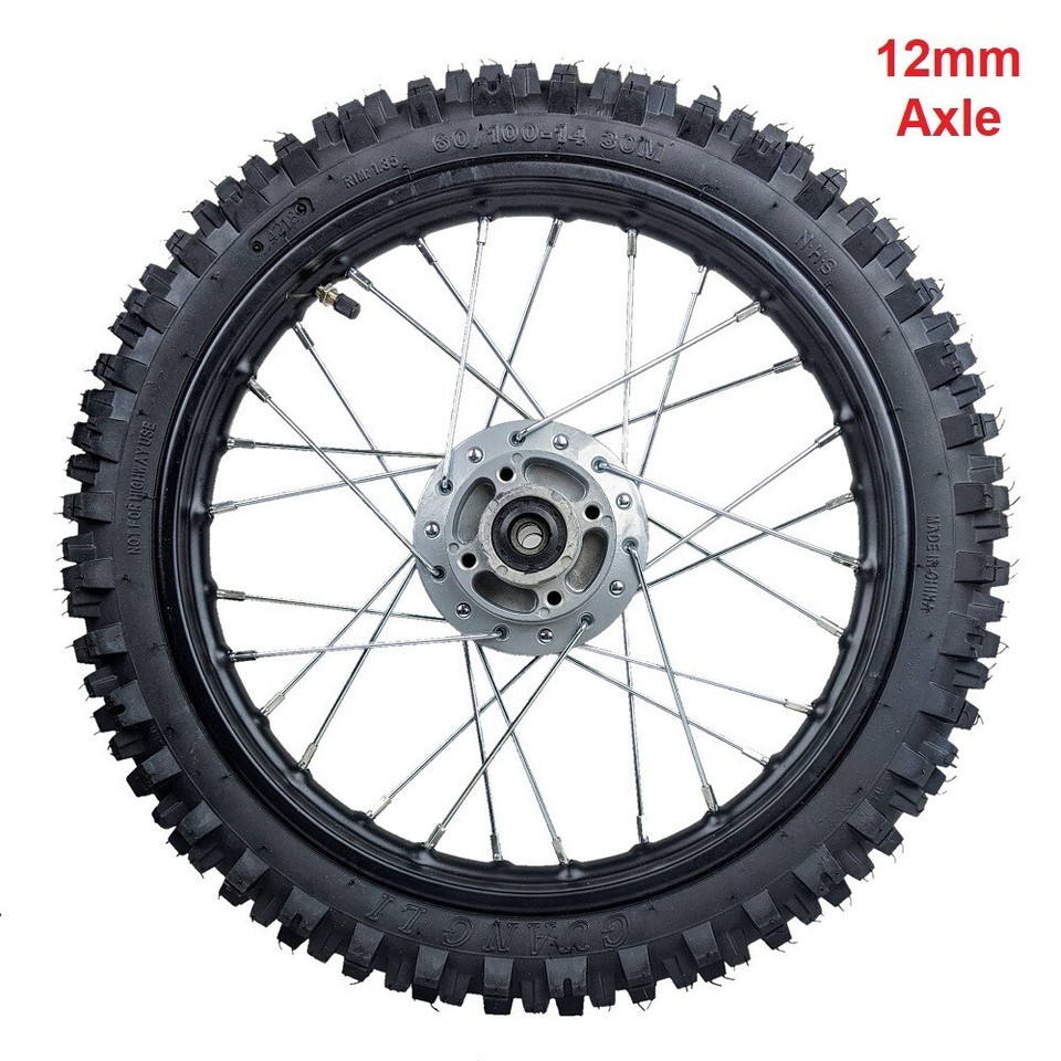 14" Apollo SSR 125cc CRF Dirt Bike Pit Bike Front Wheel Rim Tire 12mm ...