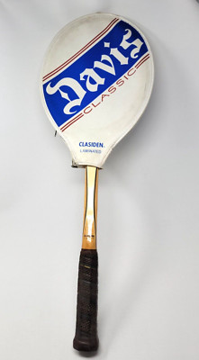 Vintage TAD Davis Classic Wood Tennis Racket Clasiden Laminated USA ...