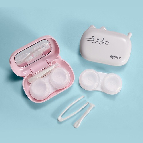 Mini Portable Cute Cat Contact Lens Case Women Ins Lovely Lenses ...