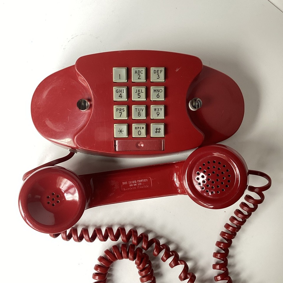 Vintage Western Electric Princess Phone Touch Tone Push Button Red ...