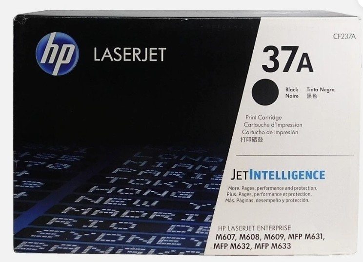 HP CF237A Black Toner Cartridge OEM Genuine 37A LaserJet M607 M608 M609 ...