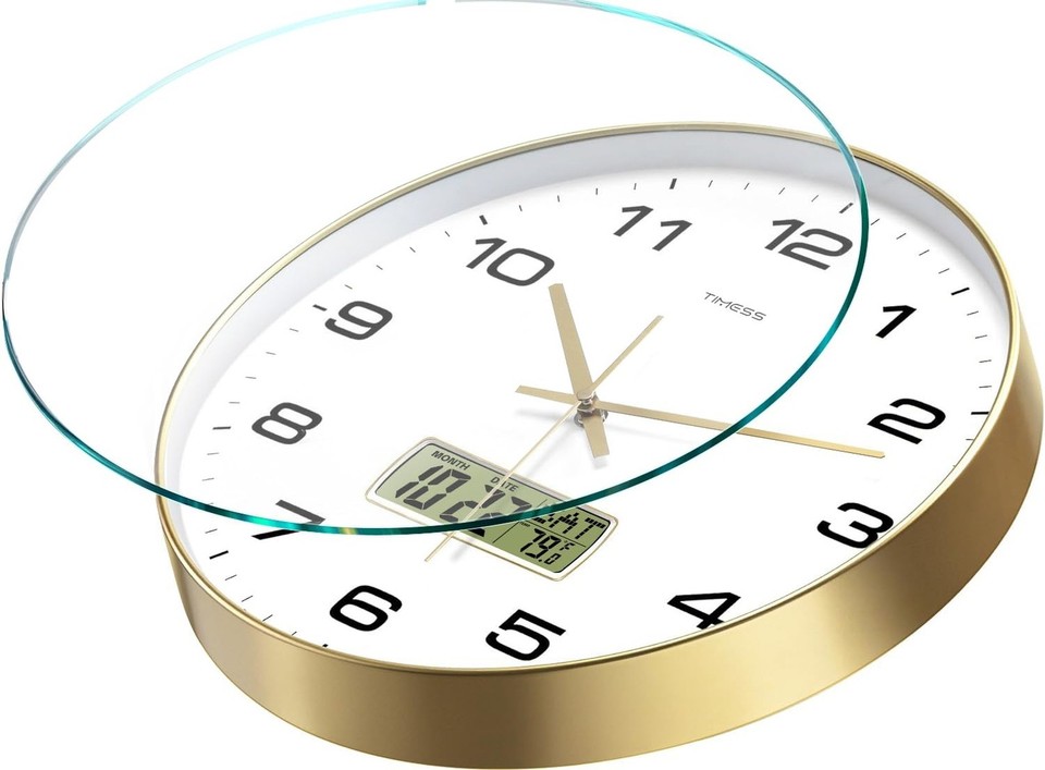 Wall Clock, 12" Dial Non-Ticking Silent Battery Operated Analog with ...