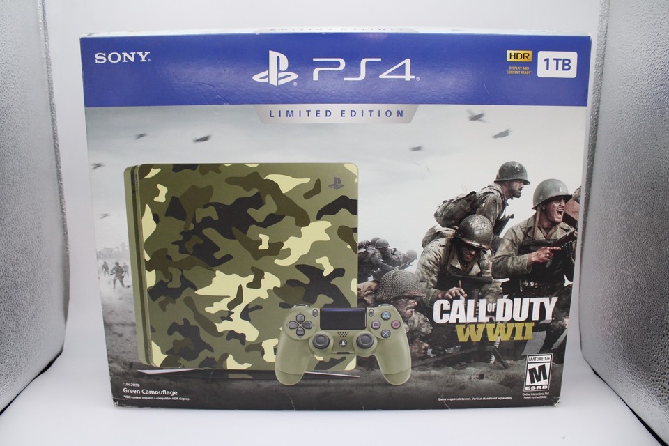 Sony PS4 Slim Call Of Duty WW2 WWII Camo Limited Edition Console ...
