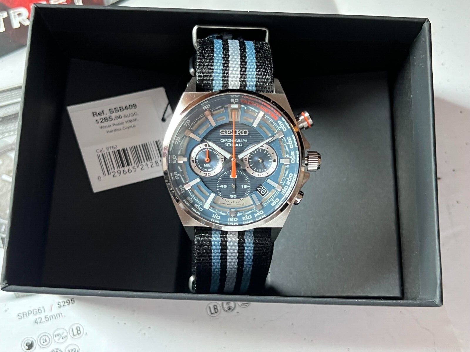 SEIKO RECRAFT SSB409 Mens Chronograph Gray Tachometer JAPAN SSB409-MINT ...