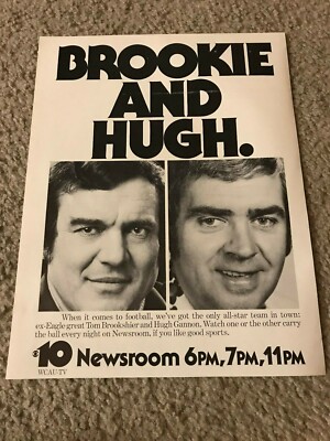 Vintage 1975 CBS 10 TV Print Ad TOM BROOKSHIER PHILADELPHIA EAGLES ...