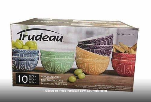 Trudeau Bowls 10 Piece Set Multicolor - Soup/Salad Porcelain Bowls ...