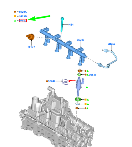 FORD MONDEO MK5 Fuel Injector Assy 2012908 DS7G-9F593-EA NEW GENUINE ...