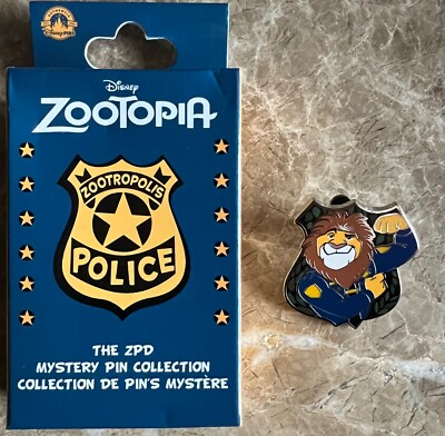 Disney Parks 2022 Zootopia The ZPD Mystery Pin: Lion Officer Delgato ...
