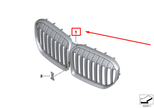 NEW BMW 7 G11, G12 FRONT BUMPER RADIATOR GRILLE 51138096133 8096133 ...