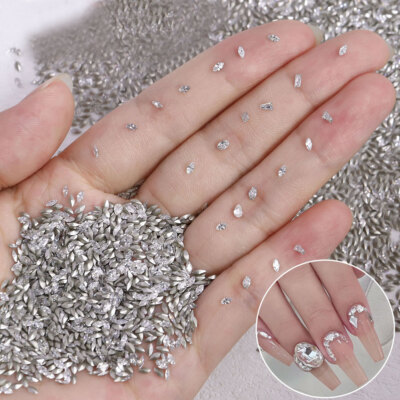 50pcs Mini Crystal Sharp Bottom Diamond K9 Sparkling Nail Charms ...