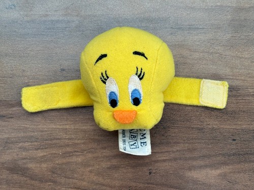 VINTAGE Warner Bros Acme Baby TWEETY BIRD Wrist Stroller Rattle Plush ...
