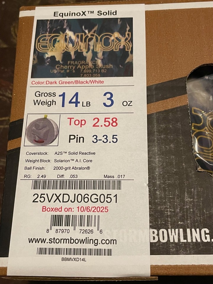 NIB #14 Storm EQUINOX SOLID Bowling Ball See Photos For Specs | eBay