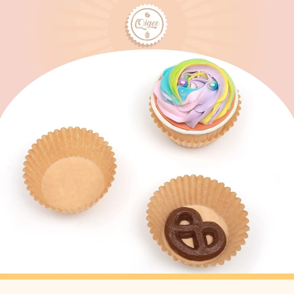 300 Count Jumbo Cupcake Liners Natural Muffin Liners Food Grade Jumbo ...