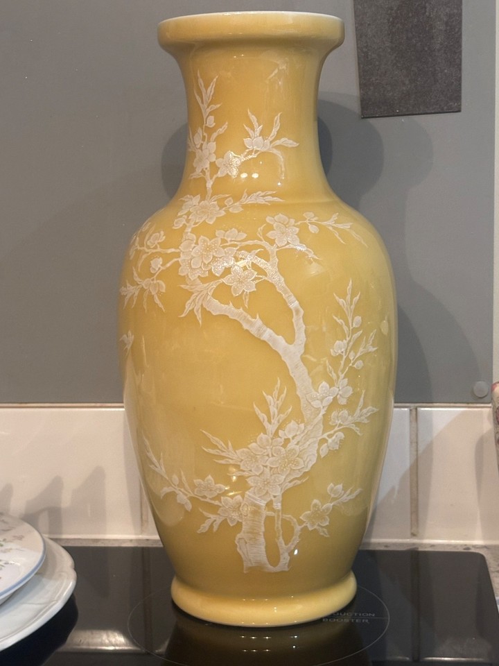 yellow chinese porcelain blossom tree vase | eBay UK
