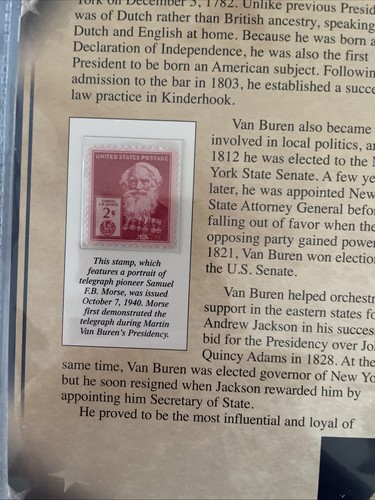 2008 MARTIN VAN BUREN 8th President 1837-1841 PCS Sheet $1 Coins With ...