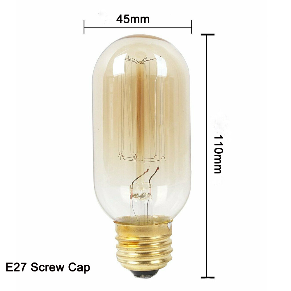 8 Pack Edison Screw Bulbs Industrial Vintage Warm Yellow Light Bulb T45 ...