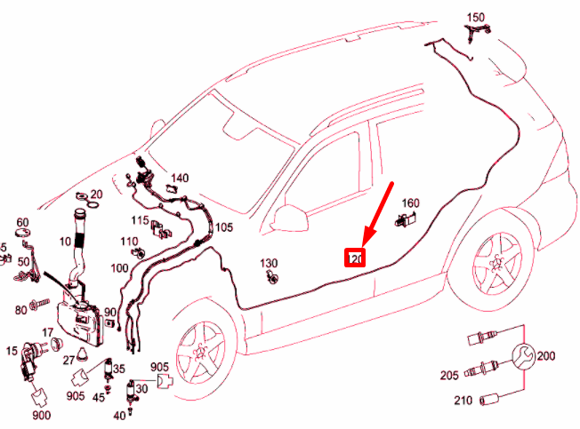 NEW MB GLE W166 BETWEEN PUMP AND SEPARATION POINT HOSE A1668600192 ...