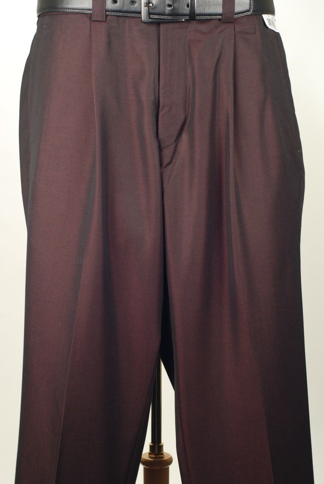 Steve Harvey SLACK 48" Waist Solid Burgundy Dress Slack - PP27 | eBay