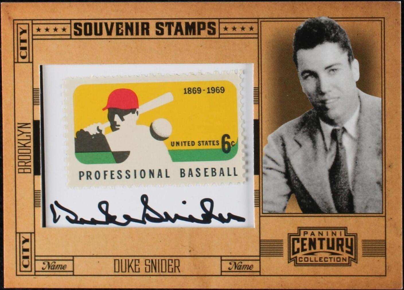 2010 Panini Century Collection - Souvenir Stamps Baseball Duke Snider ...