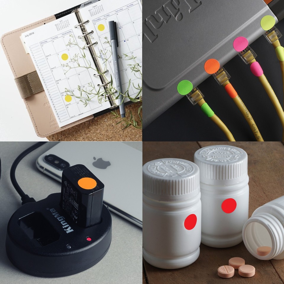 Dot Stickers Pastel Pink in Various Sizes (8MM-25MM) Color Label in 15 ...