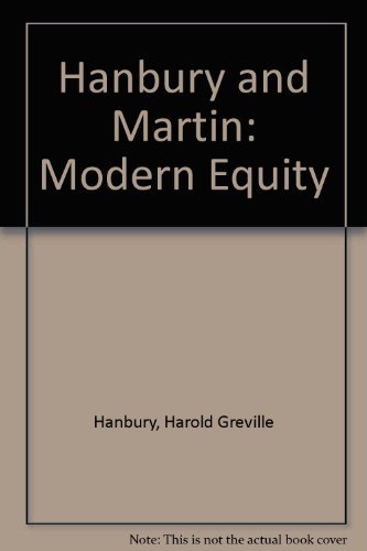 Hanbury and Martin: Modern Equity By Harold Greville Hanbury | eBay