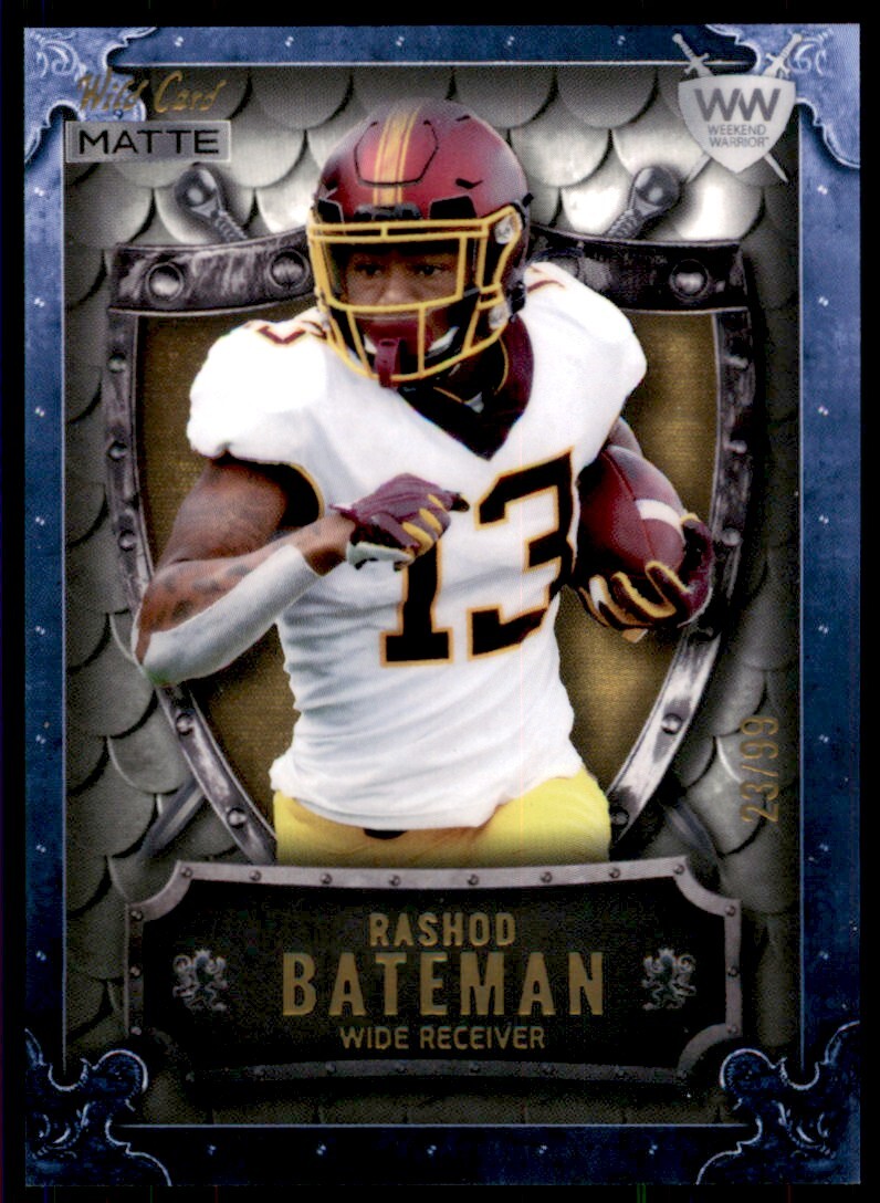 2021 Wild Card Blue Rashod Bateman RC 23/99 Minnesota Golden Gophers # ...