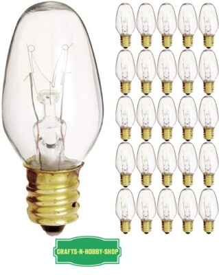 Lot of 25 Night Light Bulbs C7 Replacement Bulbs 6watt 120v | eBay
