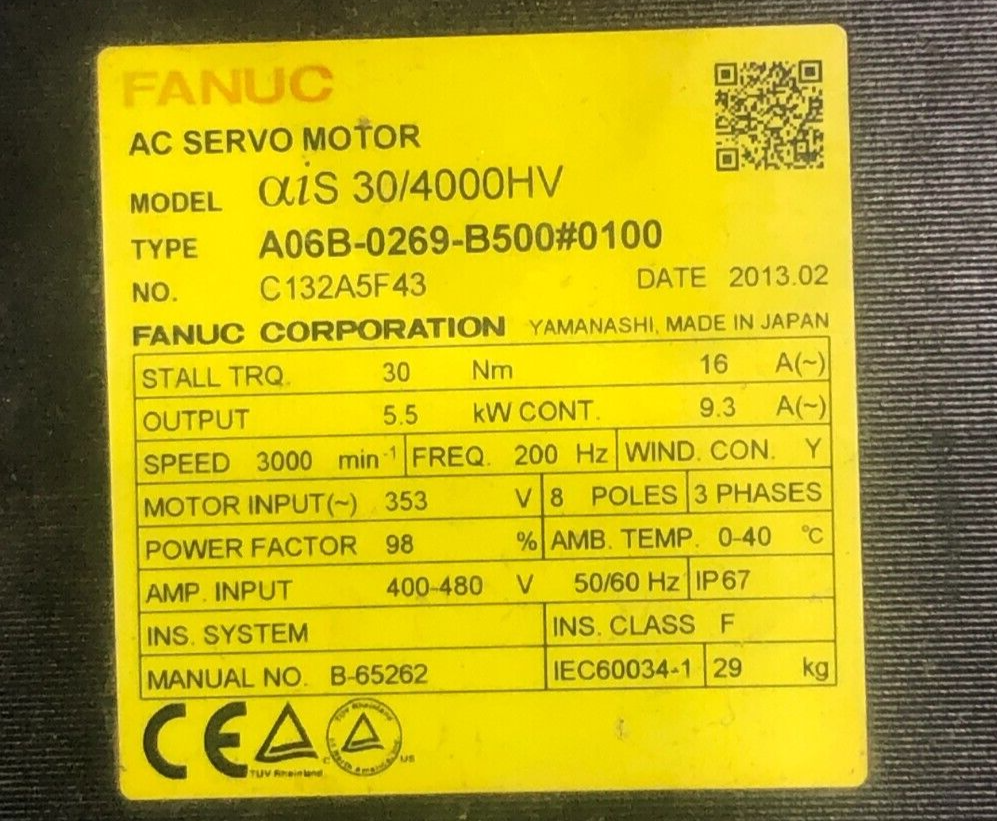 Fanuc A06B-0269-B500#0100 AC Servo Motor | eBay