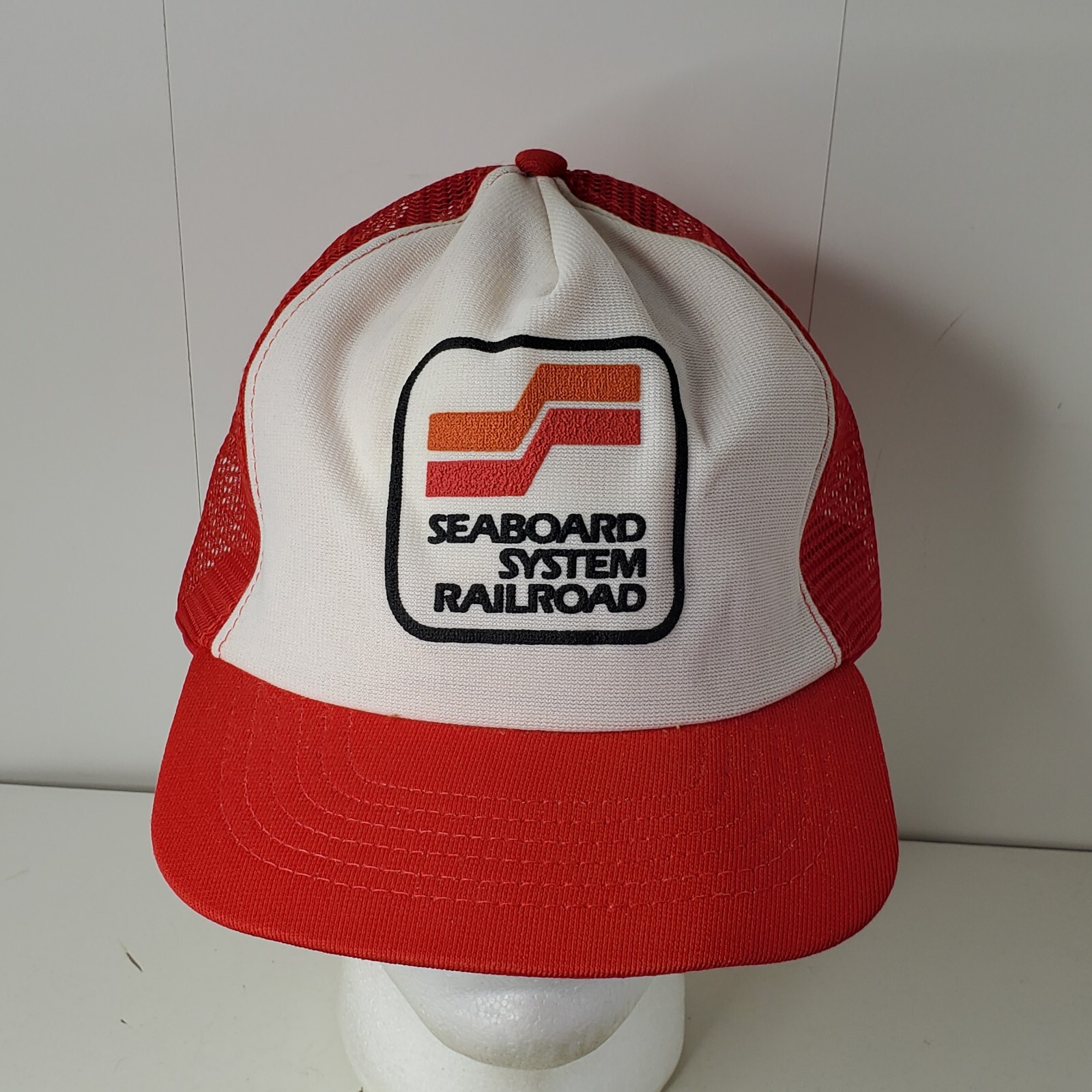 VTG Seaboard System Railroad Puffy Paint Train Mesh Trucker Hat ...