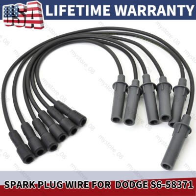 6 Spark Plug Wires For 2001-10 Chrysler Dodge Grand Caravan 3.3L 3.8L ...