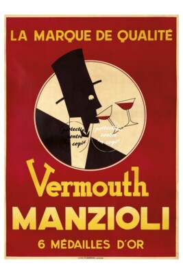 PUBLICITé VERMOUTH MANZIOLI Rf0234 - POSTER HQ 45x60c d'une AFFICHE ...