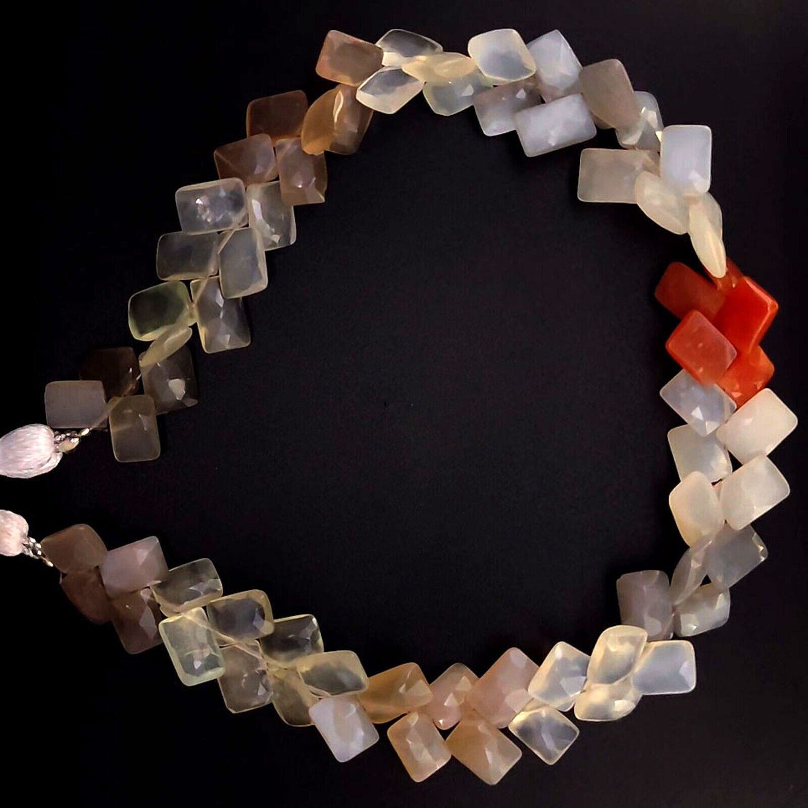 Multi Moonstone Gem 9x7 mm Size Faceted Rectangular Beads 10" Strand | eBay