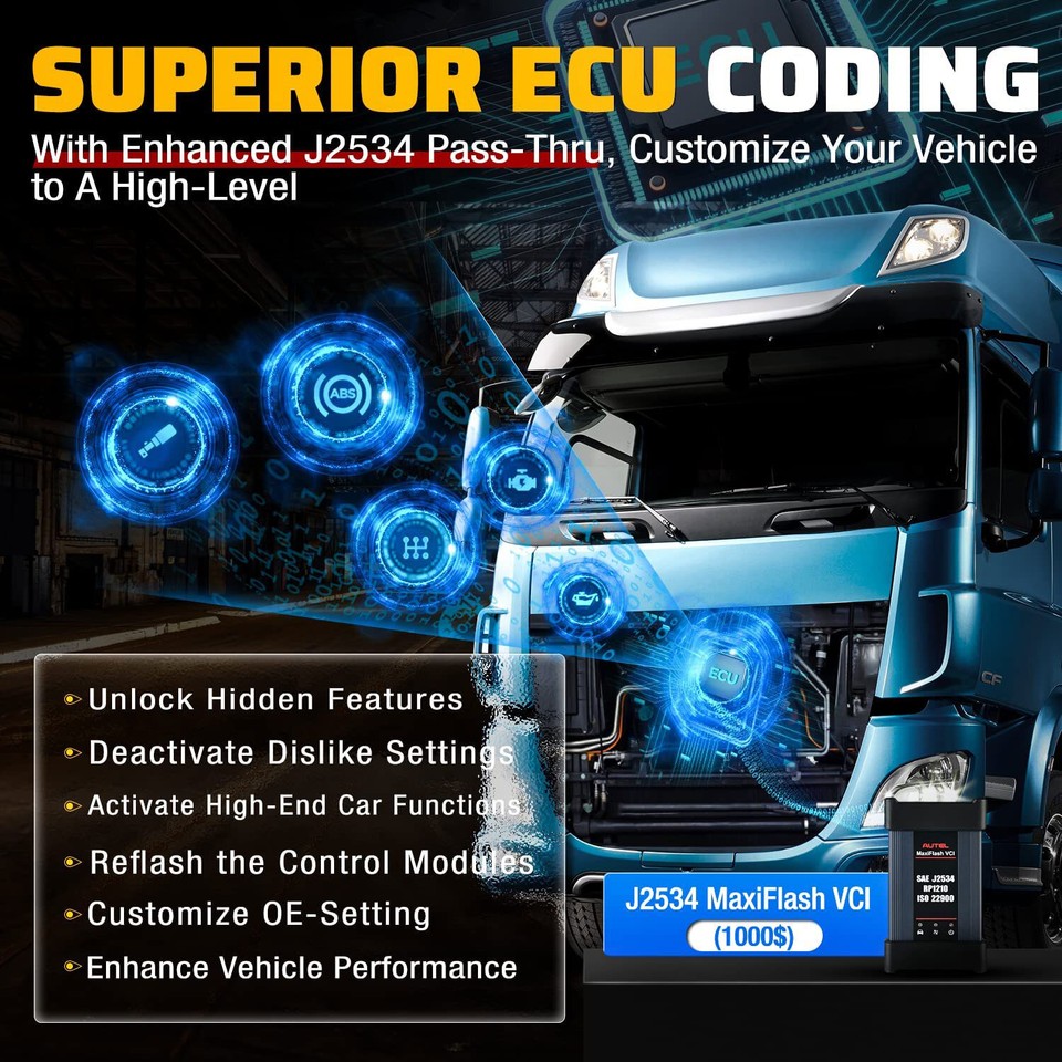 2023 Autel MaxiSYS MS909 CV Upgraded MS908CV Heavy Duty Truck ...