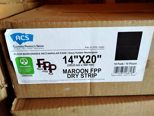 (10) ACS FPP Floor Prep Cleaning Pads - Maroon 14" x 20" | eBay