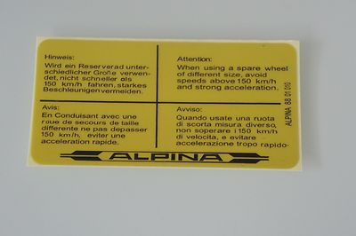 Alpina B6 B7 B9 B7 B8 B11 B3 trunk sticker | eBay