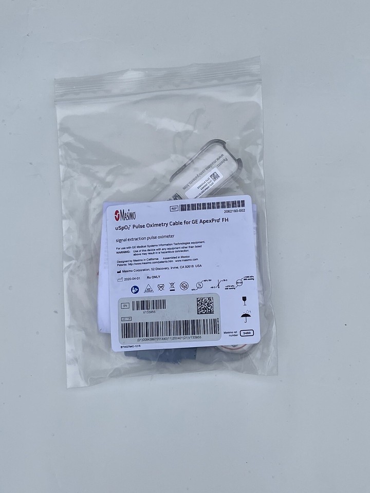Masimo SPO2 Telemetry Cable FH, 1/pack For GE ApexPro PN: 2062190-002 ...